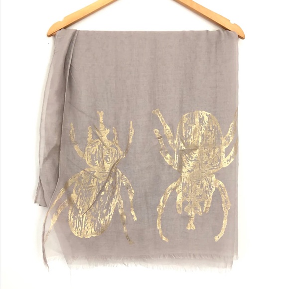 India Hicks | Accessories | India Hicks Siren Beetle Scarftaupe Gold ...